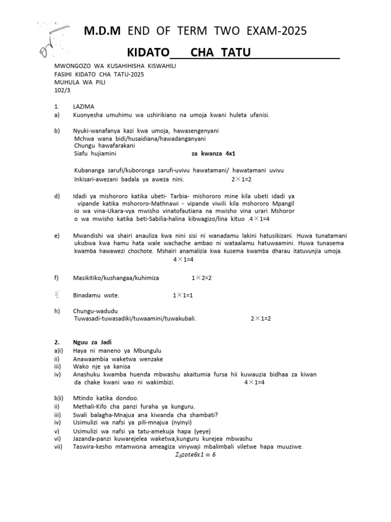 Form 3 Kisw End t2 Pp3 Ms | PDF