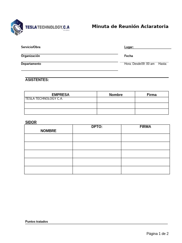 Formato de Minutanueva | PDF