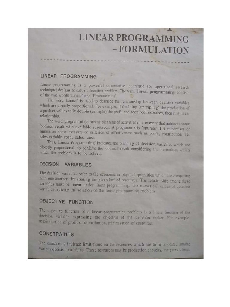 LP Formulation | PDF
