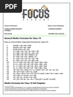 Class 10 Maths Formulas PDF Guide | PDF | Mathematics | Equations