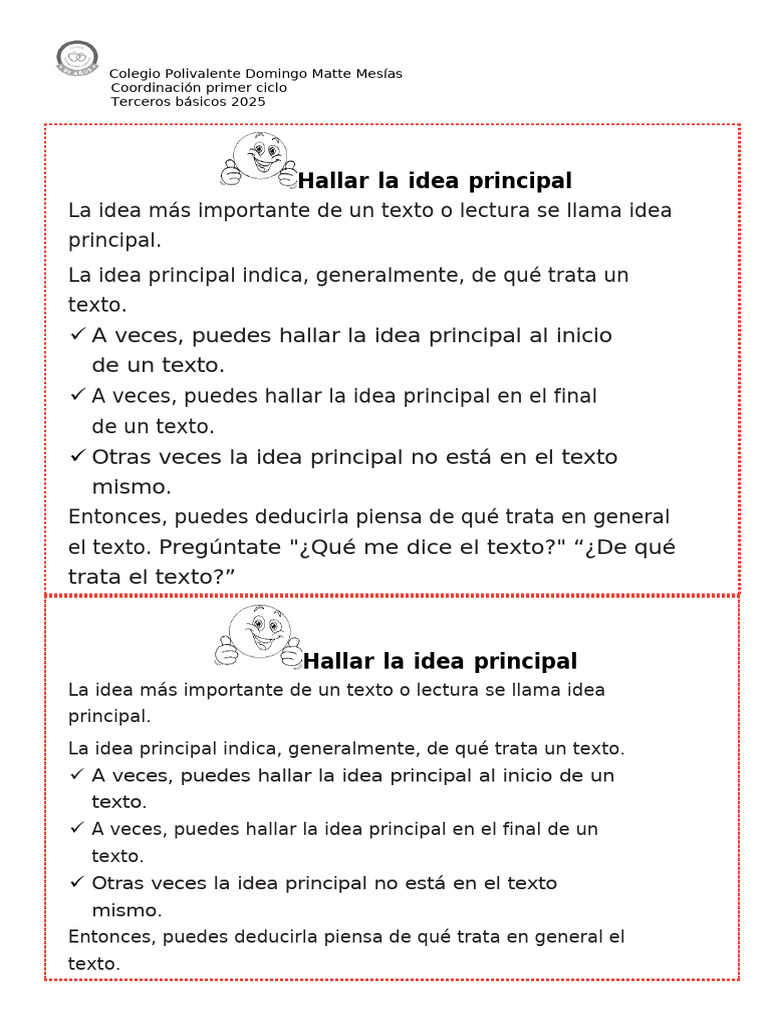 Cómo encontrar la idea principal en textos | PDF