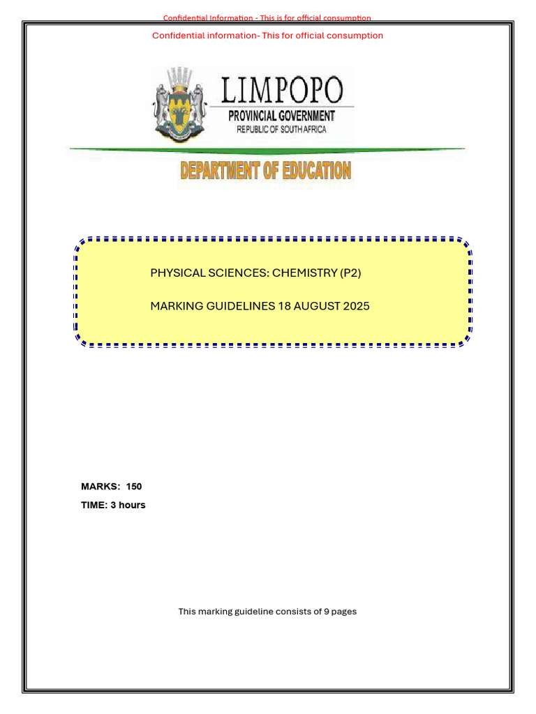 PHSC Pre Trial p2 Memo 2025 | PDF | Concentration | Molecules