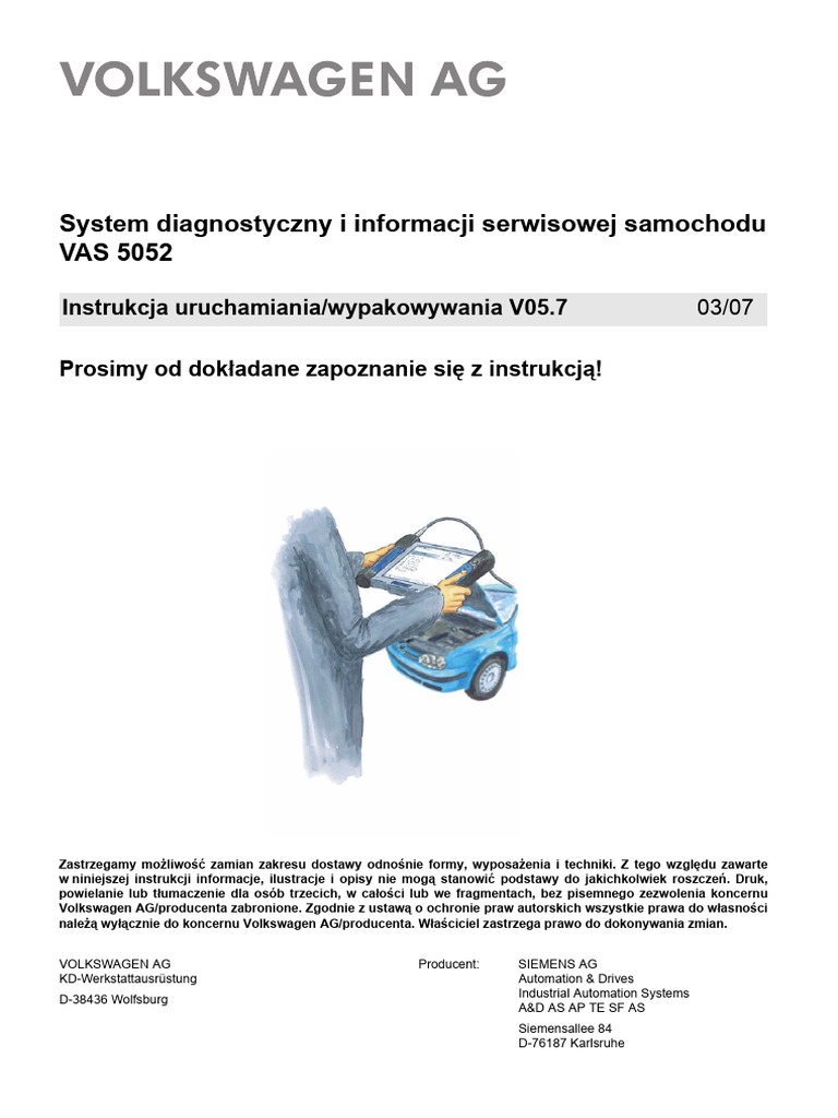 Tester Diagnostyczny VAS5052 | PDF