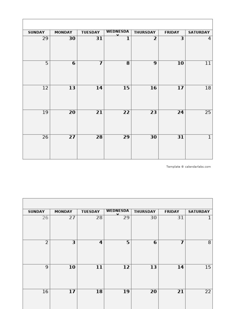 2025 Blank Monthly Calendar 01 | PDF