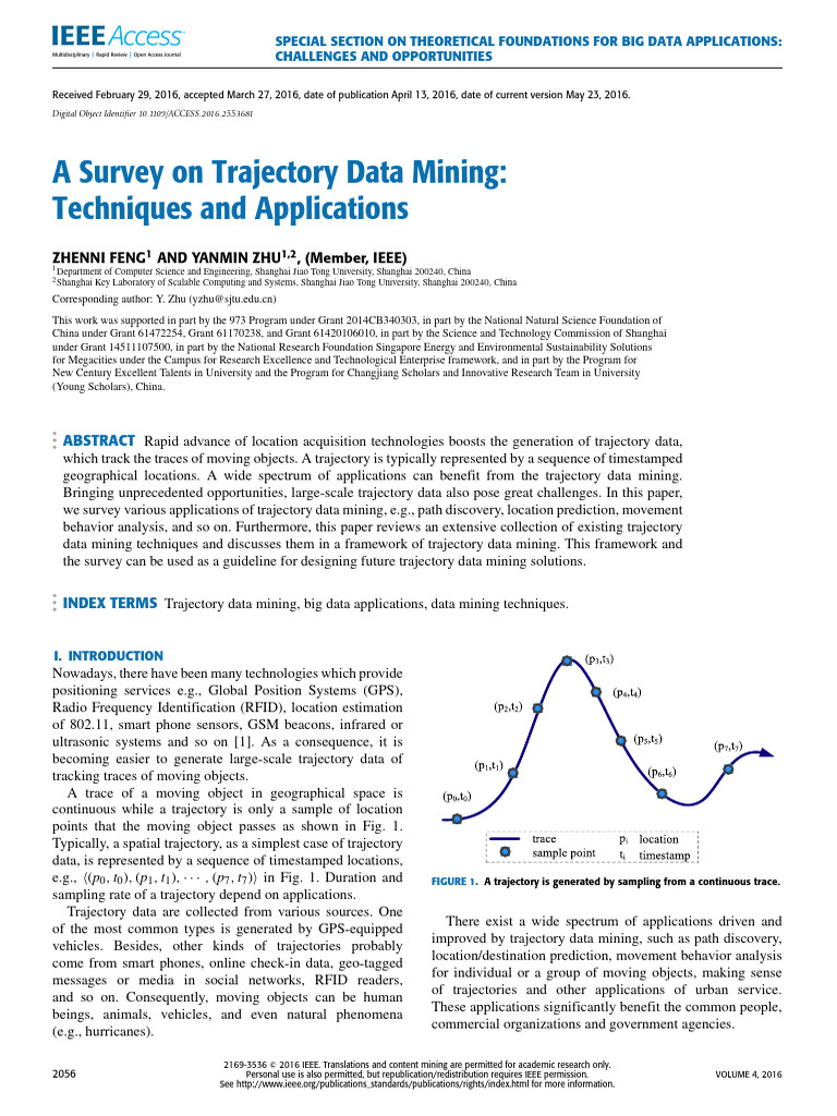 Survey On Trajectory Data Mining | PDF | Data | Trajectory