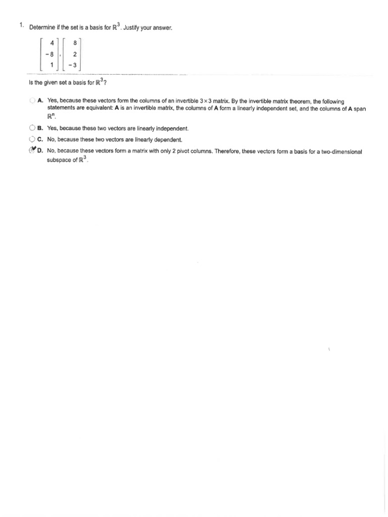 Linear Algebra HW | PDF