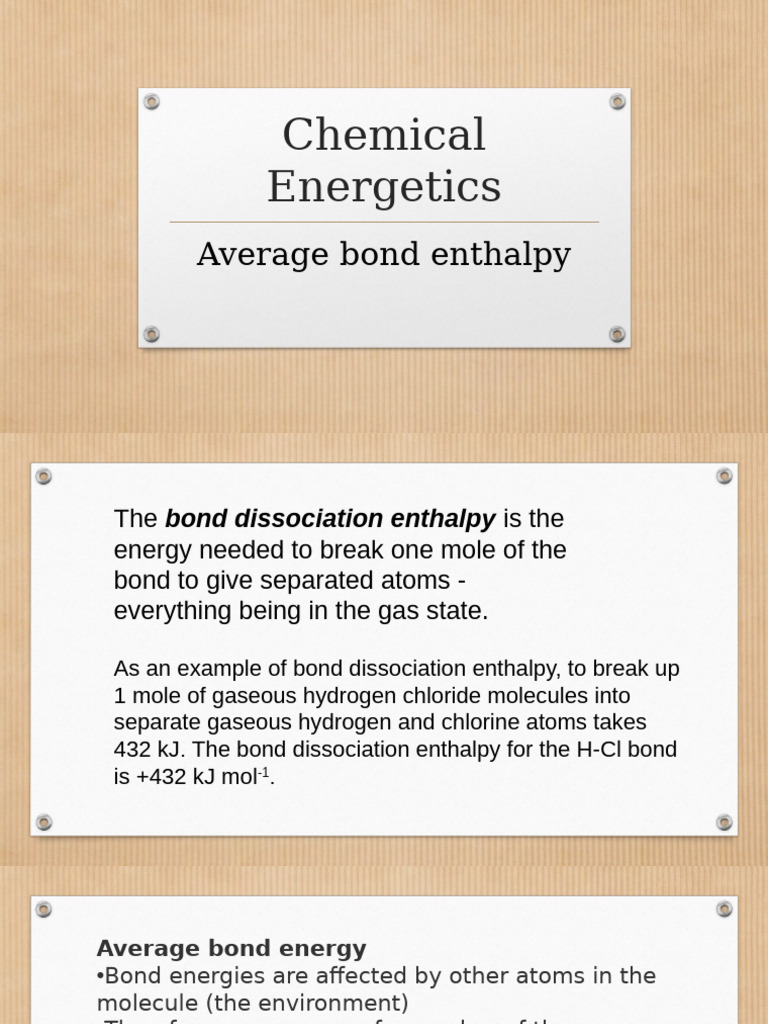 Average Bond Enthalpy Explained | PDF