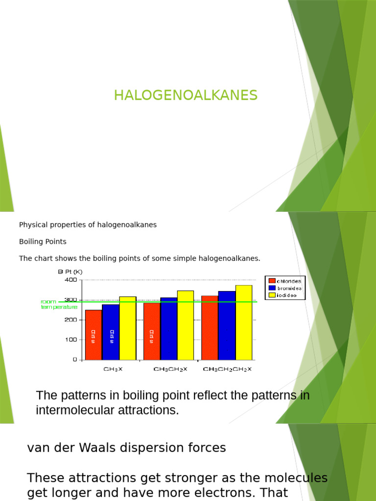 Halogenoalkanes: Properties and Reactions | PDF | Intermolecular Force ...