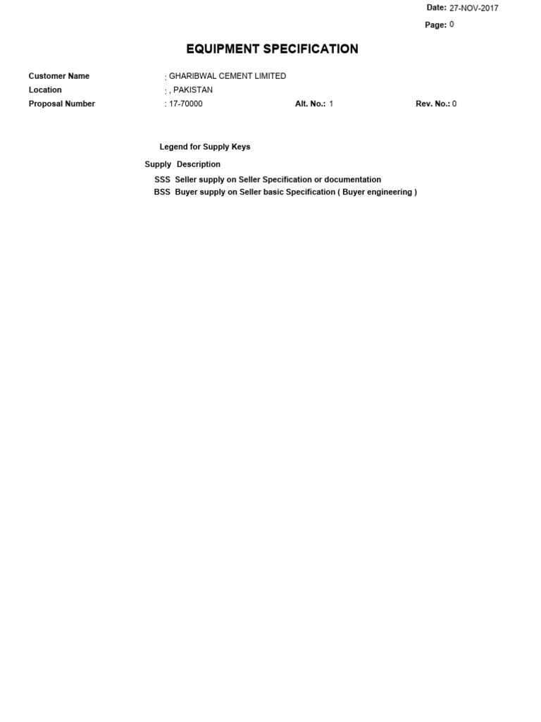 Gharibwal Cement Equipment Specs | PDF | Refractory | Ceramics