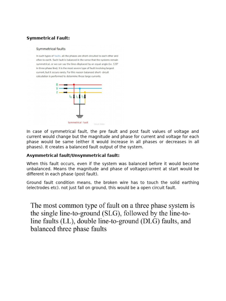 Symmetrical vs. Asymmetrical Faults | PDF