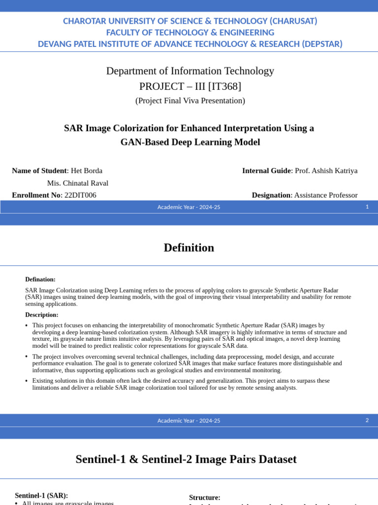 SAR Image Colorization Using GANs | PDF | Computational Neuroscience ...