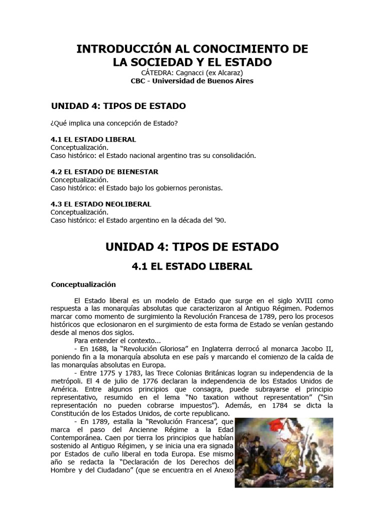 4.1 El Estado Liberal - Docx 1 | PDF | Liberalismo | Gobierno