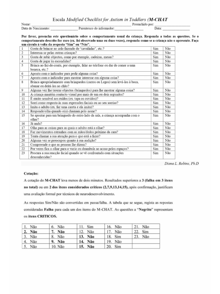 MCHAT | PDF