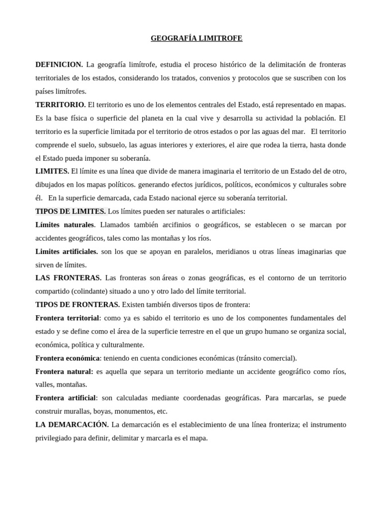 Geografía Limítrofe de Bolivia | PDF | Bolivia | Geografía