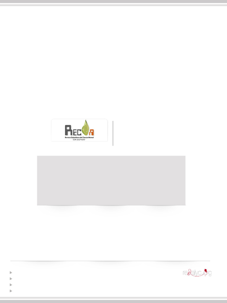 Revista Colombiana de Ciencia Animal - Recia 2027-4297: E-Issn ...