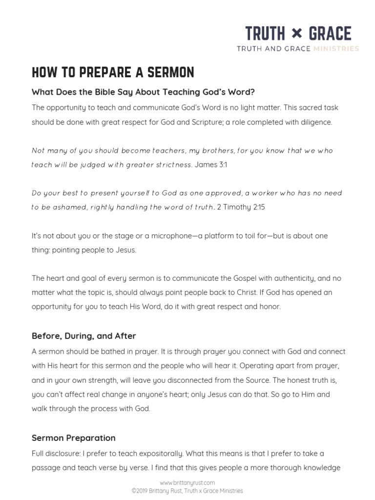 How To Prepare A Sermon PDF Download | PDF | Sermon | God In Christianity