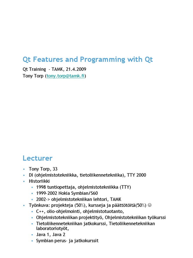 QT Tutorial | PDF | Application Programming Interface | Xml