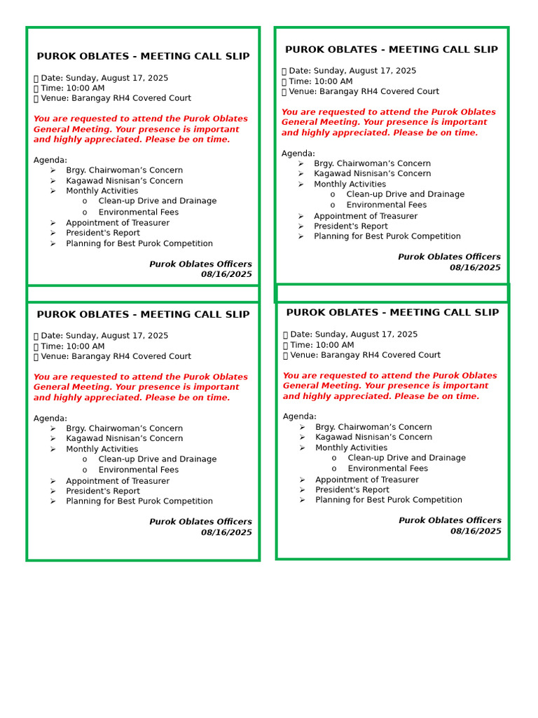 Call Slip | PDF