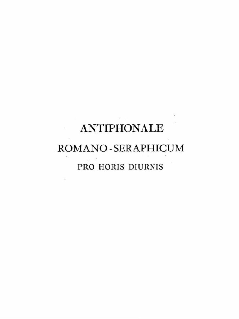 Antiphonale Romano Seraphicum 1928 | PDF