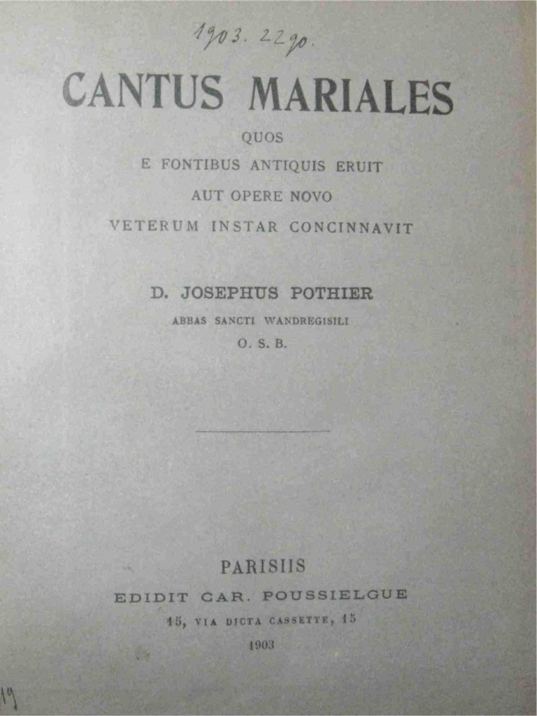 Cantus Mariales 1903 | PDF