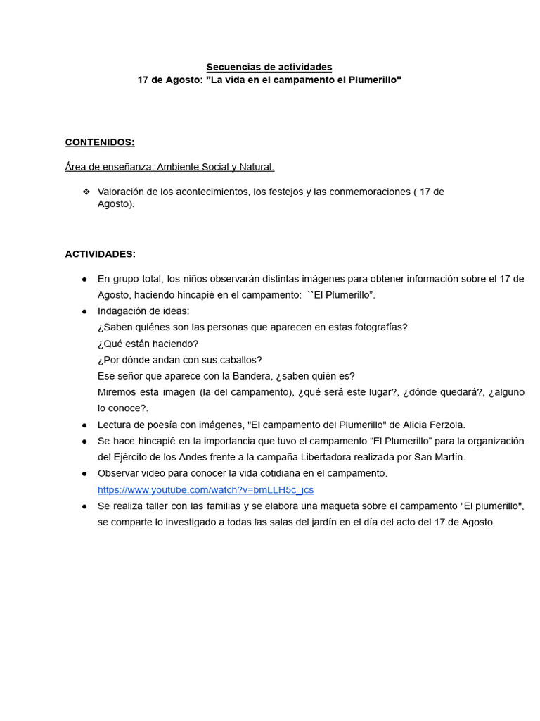 Campamento El Plumerillo PDF | PDF