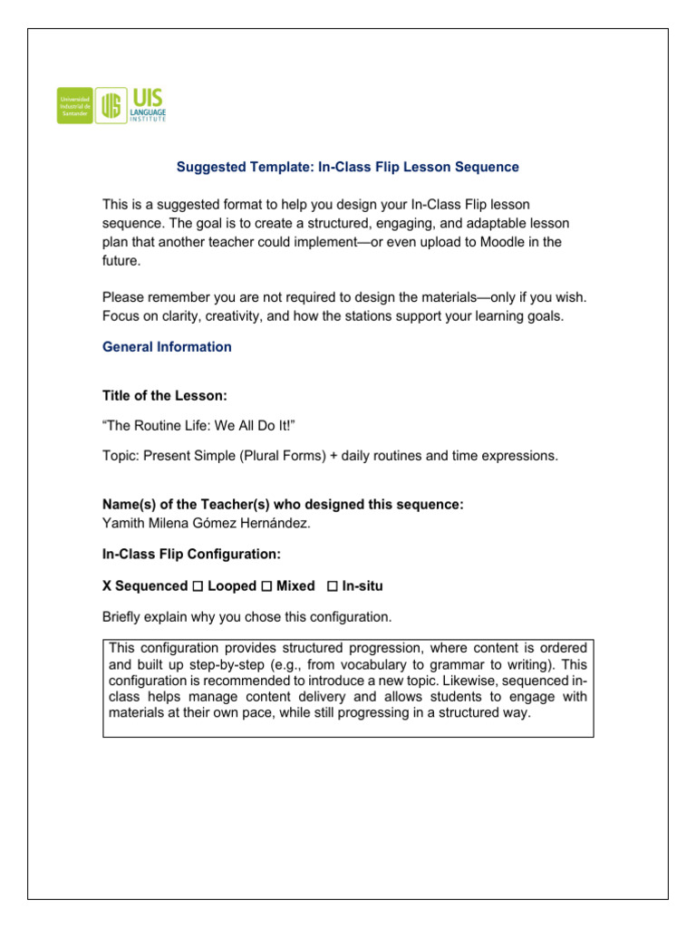 In-Class Flip Sequence Milena Gomez | PDF | Subject (Grammar) | Multiple Choice