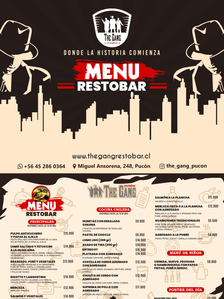 Menú Variado de Restobar en Pucón | PDF | Cilantro | ensalada