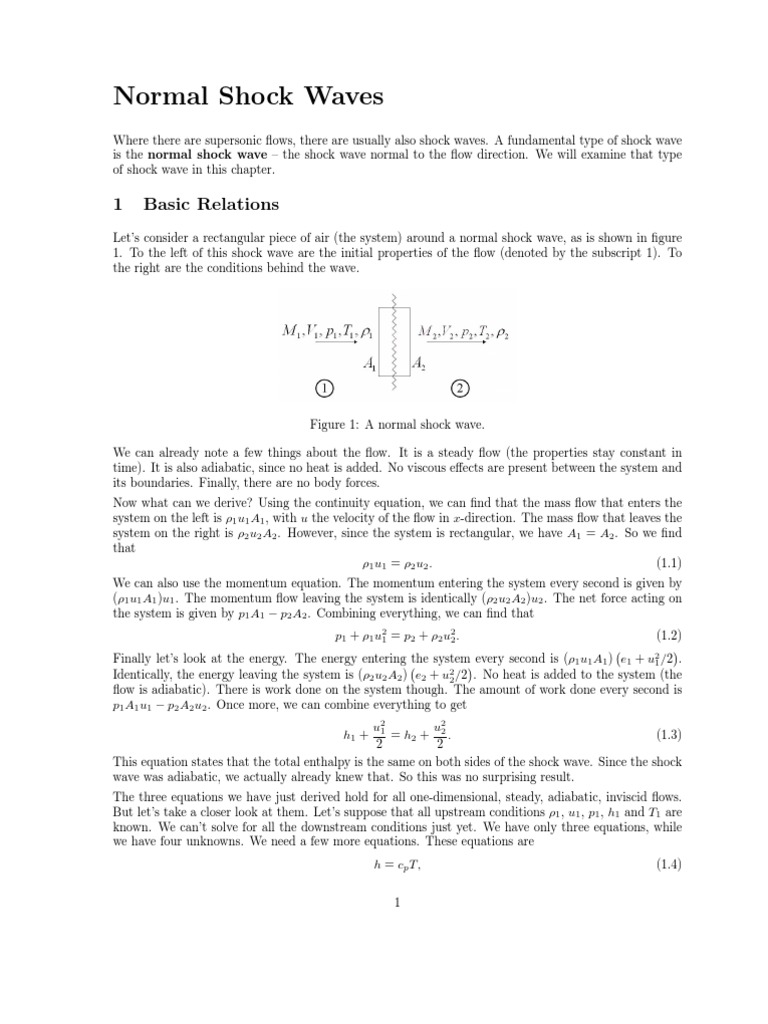 Normal Shock Waves | PDF