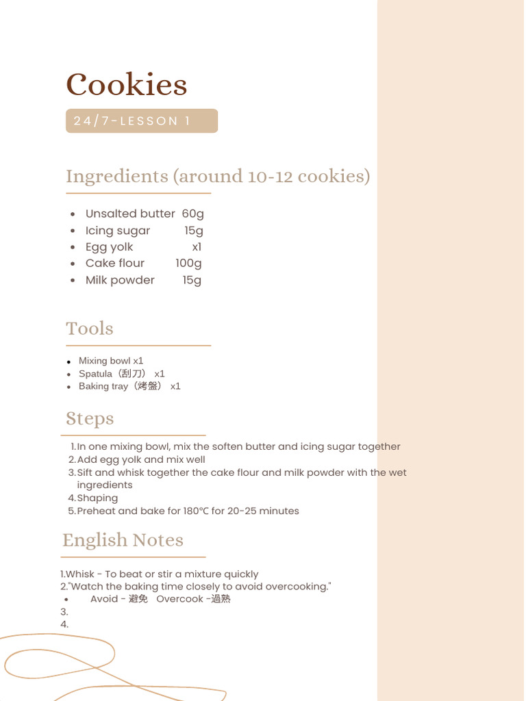 Modern Aesthetic Recipe Card | PDF