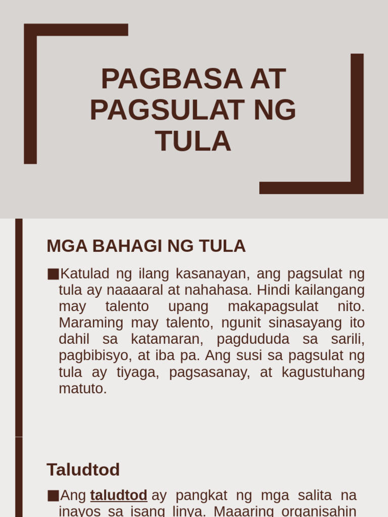 Pagbasa at Pagsulat NG Tula | PDF