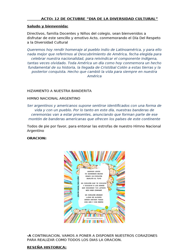 Día de la Diversidad Cultural en América | PDF