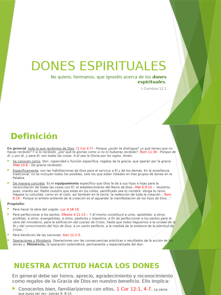 Conocimiento sobre los Dones Espirituales | PDF | Don espiritual ...