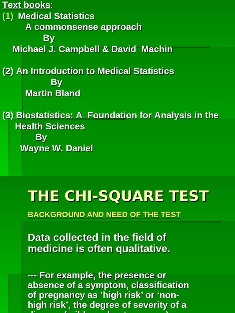 Chi-Square Test in Medical Statistics | PDF | Chi Squared Test | Statistics