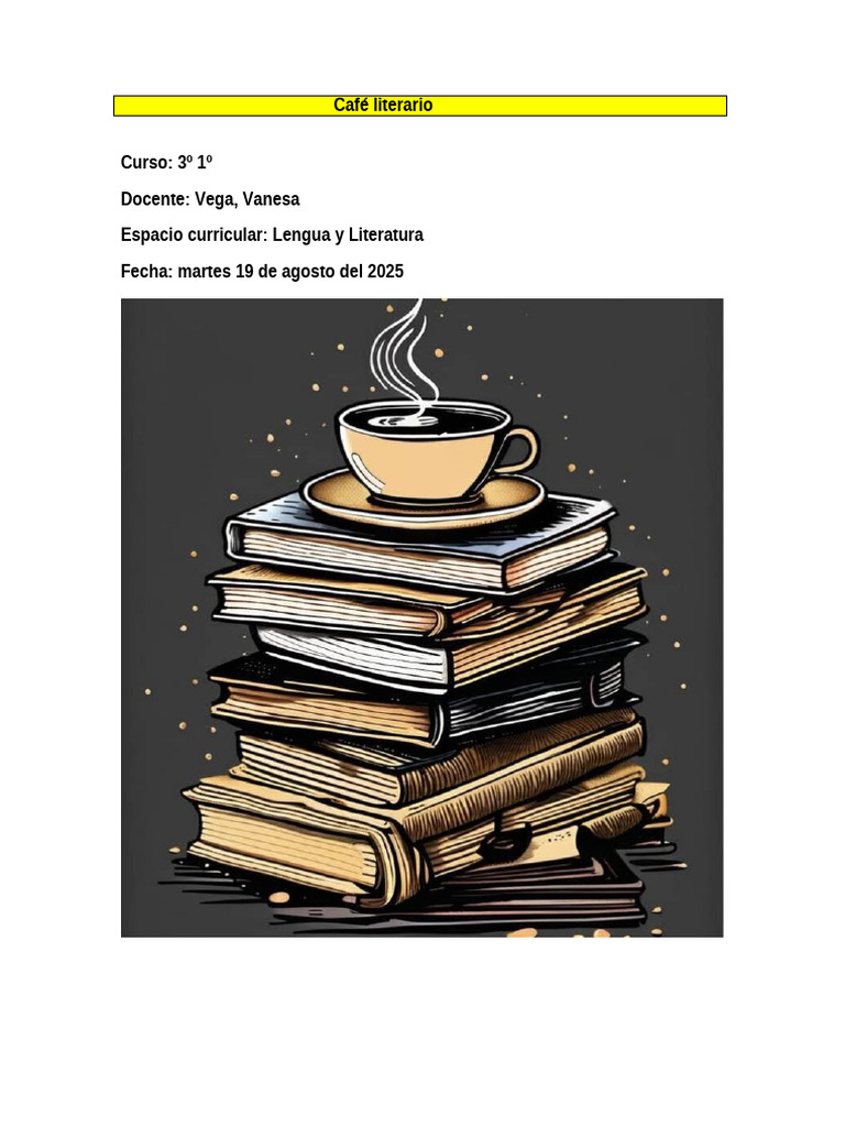 Café Literario: Análisis de Novelas | PDF