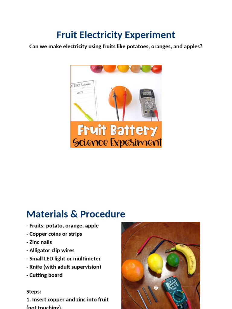 Fruit Electricity Cartoon Template | PDF