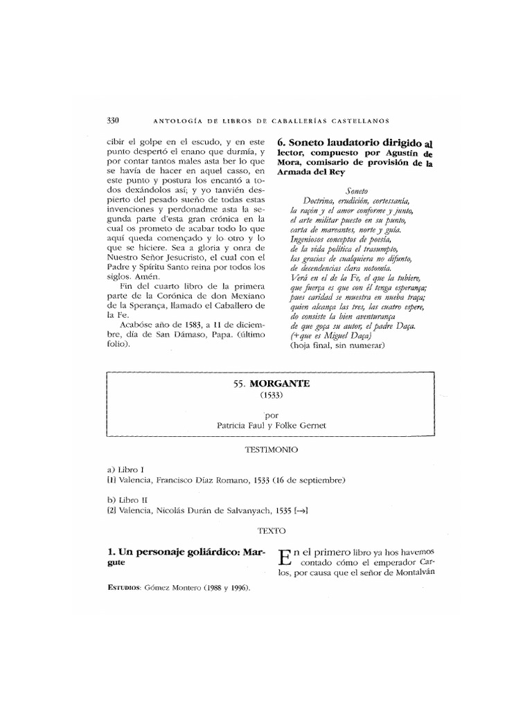 Morgante: Crónica de un Caballero | PDF