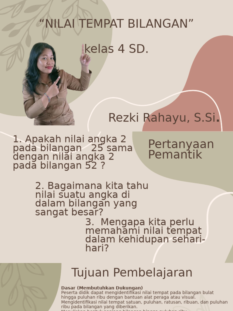 Pemahaman Nilai Tempat Bilangan Kelas 4 | PDF