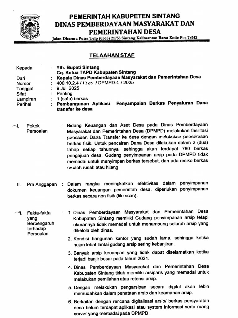 Telaahan Staf | PDF