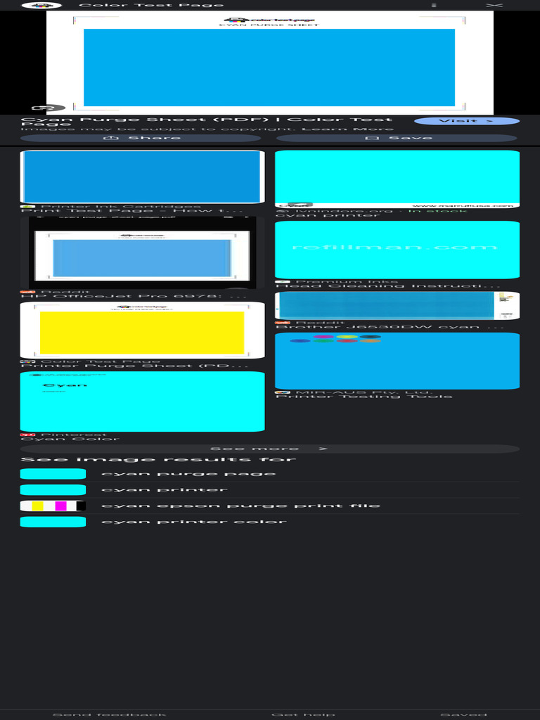Cyan Printer Test Page - Google Search | PDF