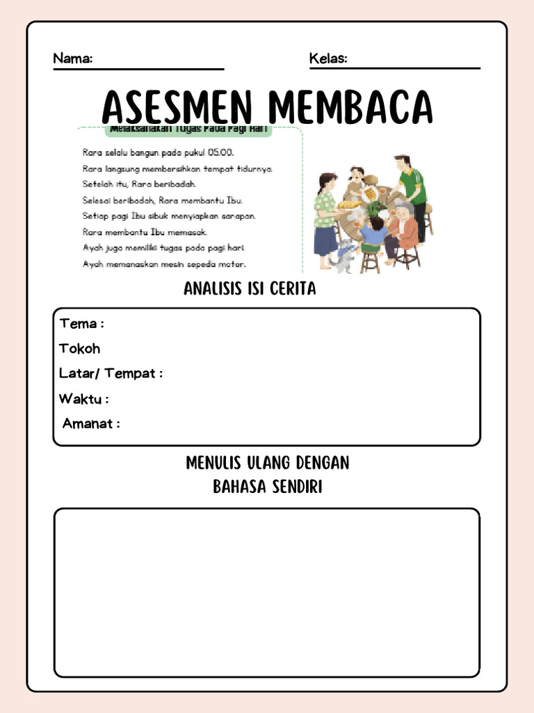 Memahami Bacaan Cerita Lembar Kerja Kelas 2 SD Hijau Ilustratif | PDF