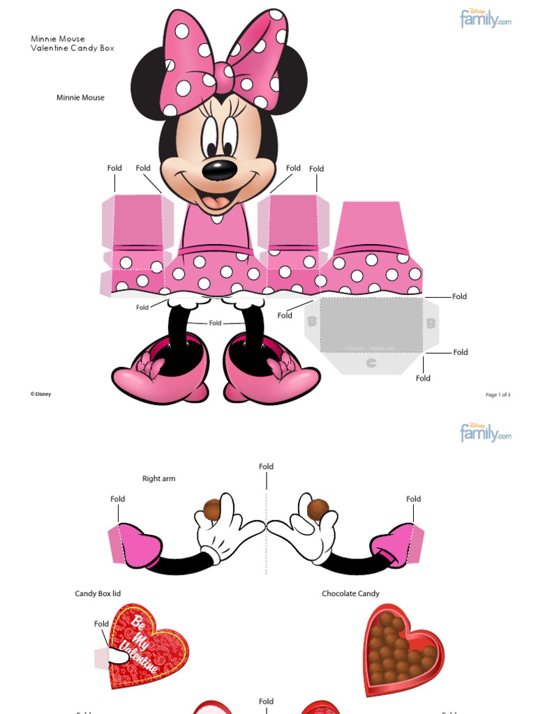 Minnie Valentine Candy Box Printable 0110 | PDF