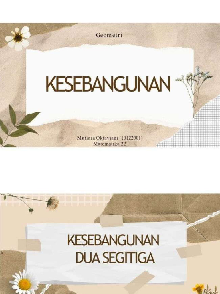 Geometri Kesebangunan - Mutiara Oktaviani (10122001) | PDF