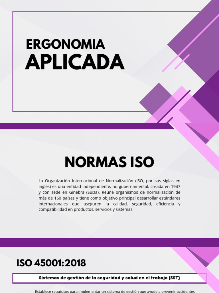 Normas ISO para Seguridad y Ergonomía | PDF | ruido | Organización ...