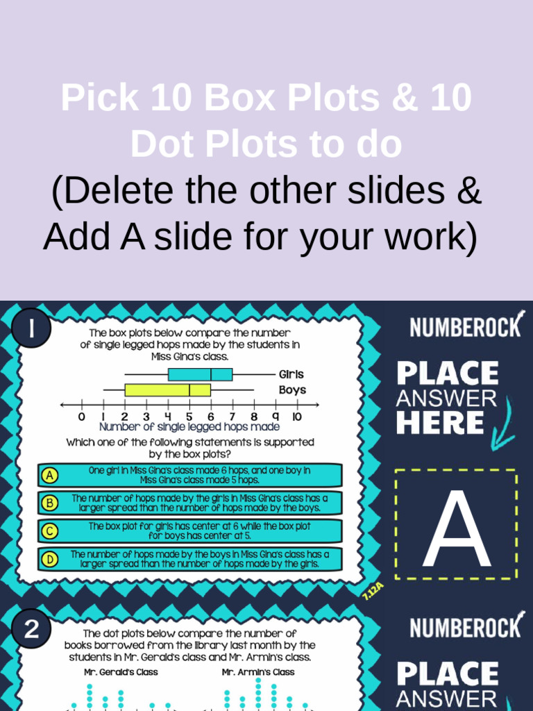 Bhavaj Guturu - 7.12A Comparing Dot Plots & Box Plots | PDF