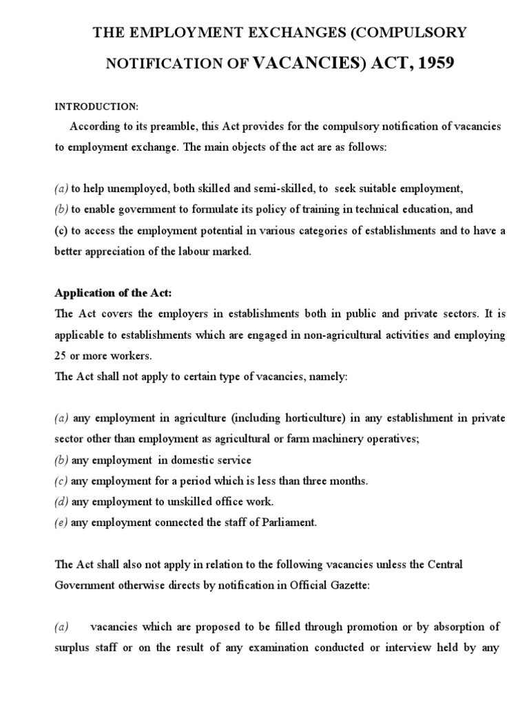 4179.the Employment Exchanges Act 1959 | PDF | Employment | Public Law
