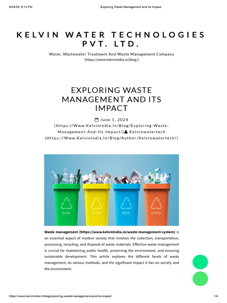 Exploring Waste Management and Its Impact | PDF | Waste Management | Waste