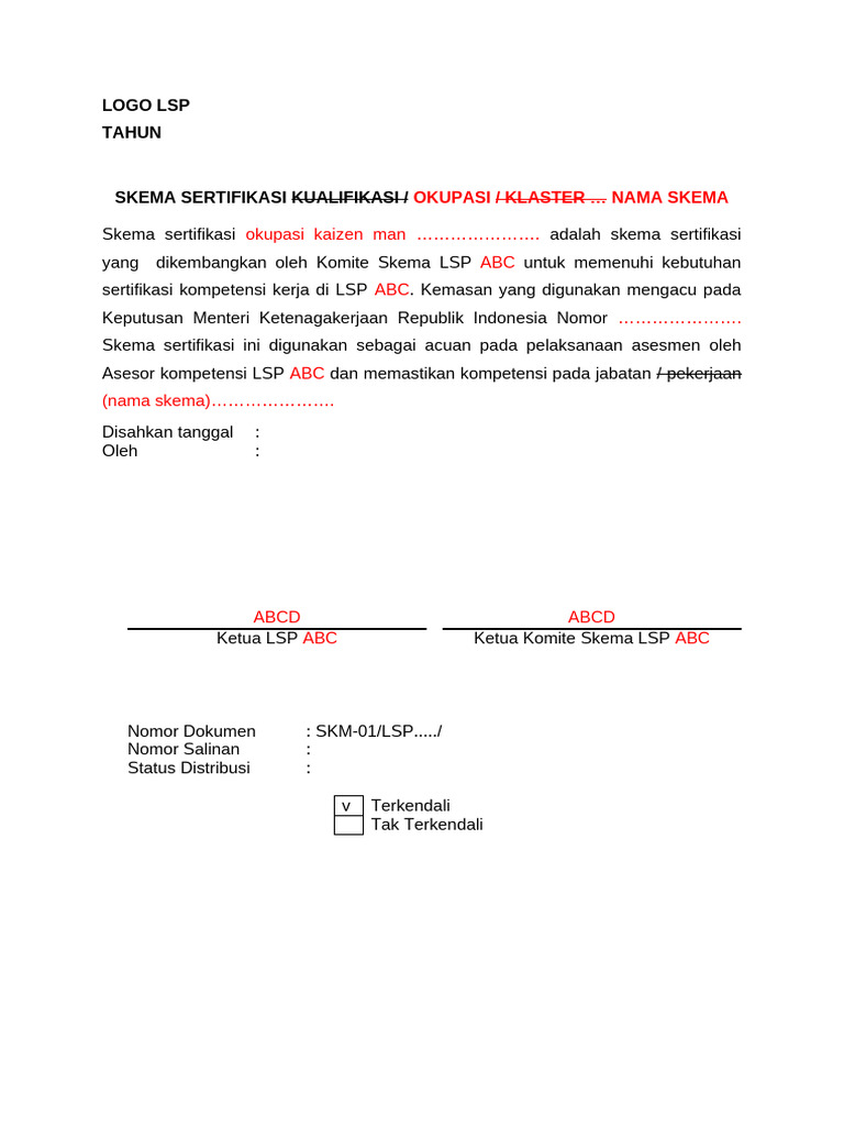 Contoh Draf Skema LSP | PDF