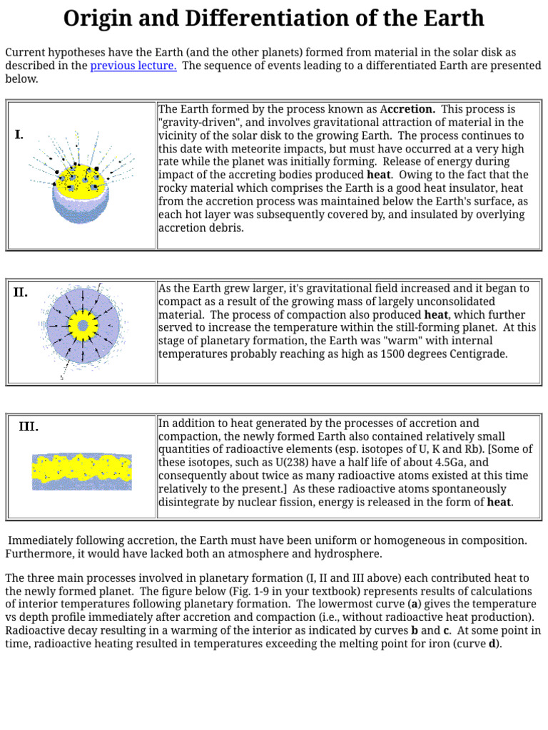 Earth's Formation and Differentiation Process | PDF | Physical Sciences ...