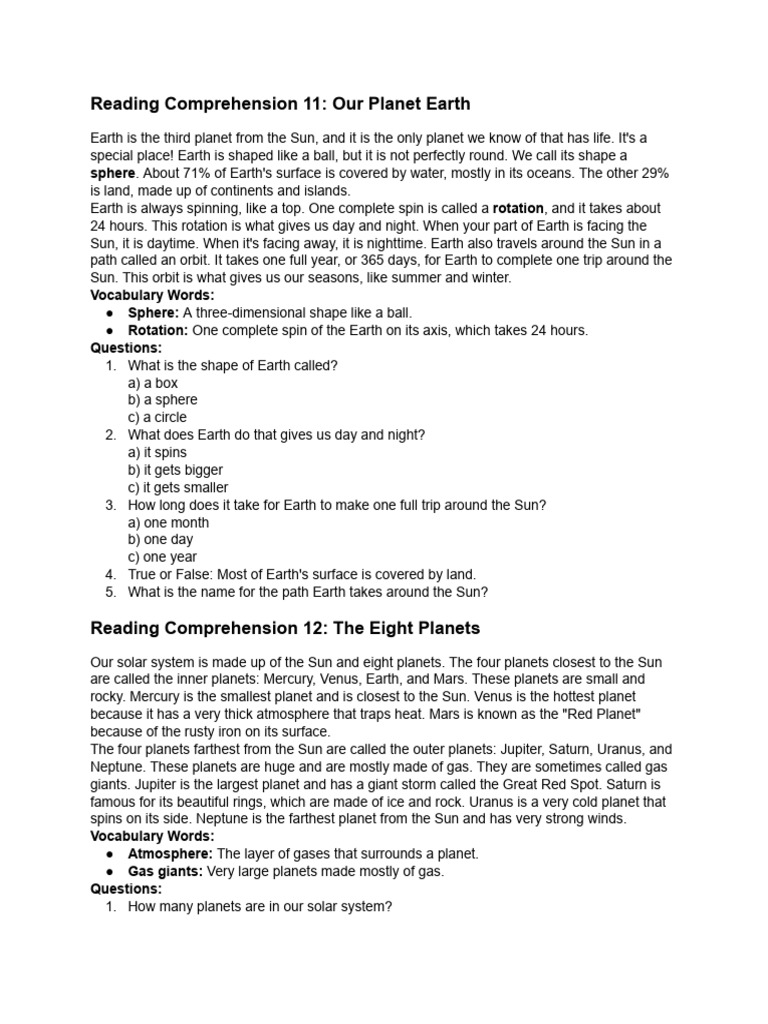 Earth and Solar System Insights | PDF | Planets | Solar System