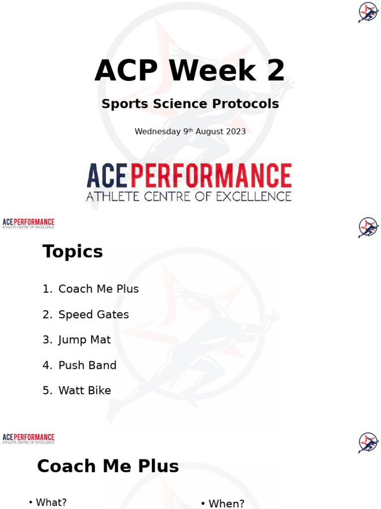 ACP Week 2 Sports Science Protocols | PDF